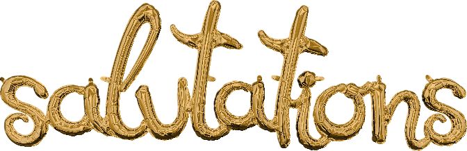 "Salutations" French Cursive Letters Satin Foil Balloon, Gold, 53x18-in ...
