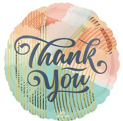 "Thank You" Round Satin Foil Balloon, Orange/Green, 28-in, Helium ...