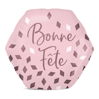 "Bonne Fête" French Round Satin Foil Balloon, Silver, 32-in, Helium Inflation & Ribbon Included ...