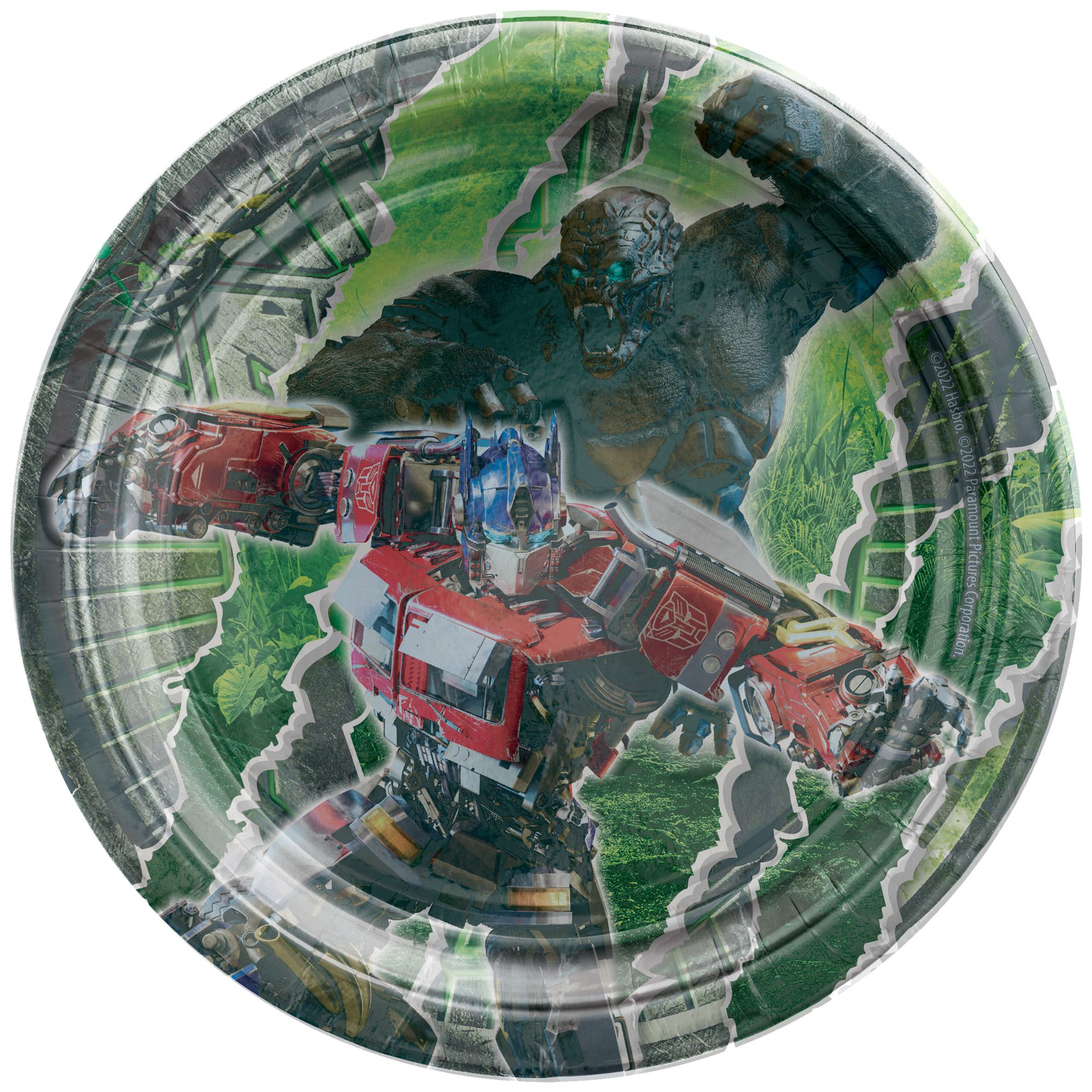 Transformers Round Paper Disposable Dessert Plates, Green, 7-in, 8-pk ...