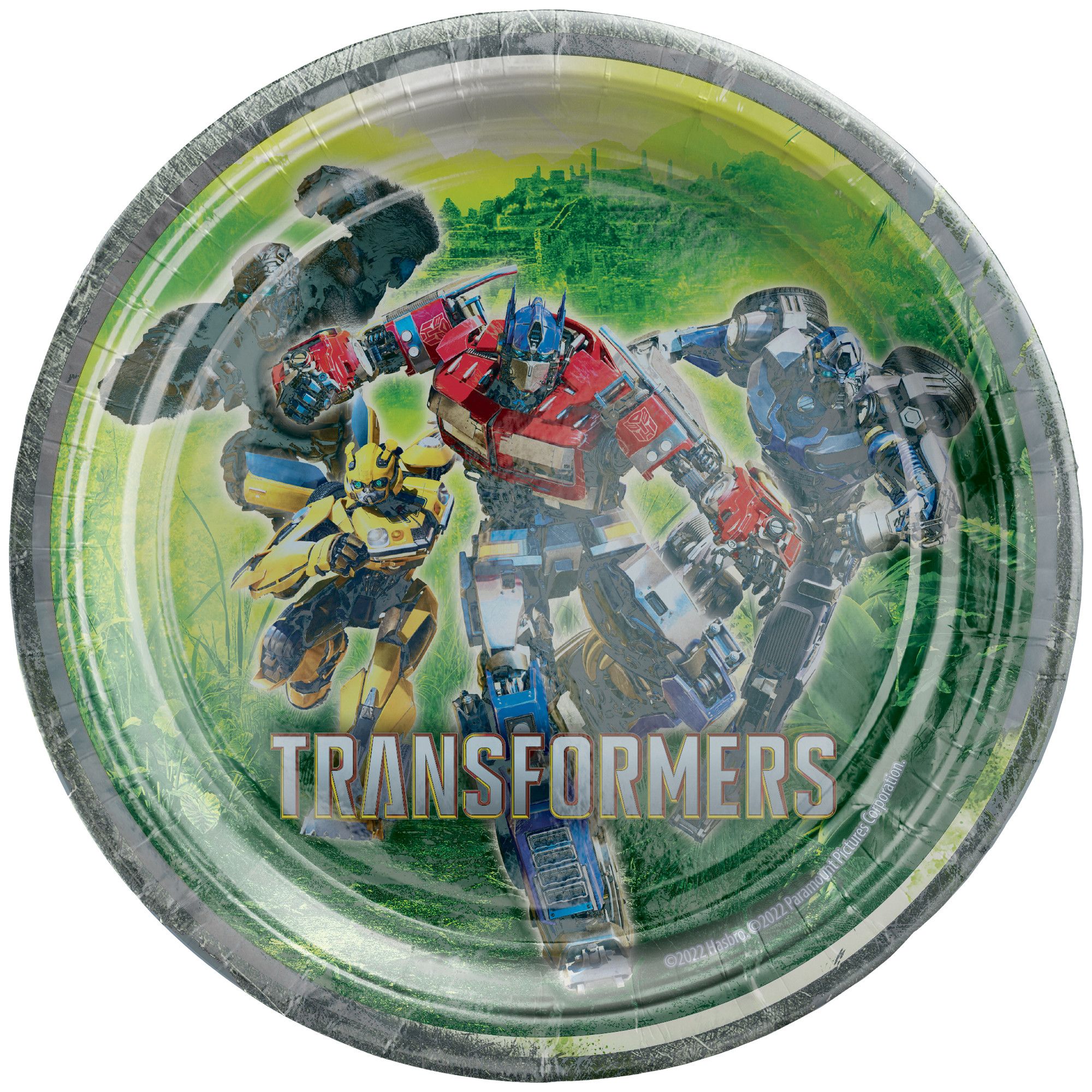 Transformers Round Paper Disposable Lunch Plates, Green, 9-in, 8-pk ...