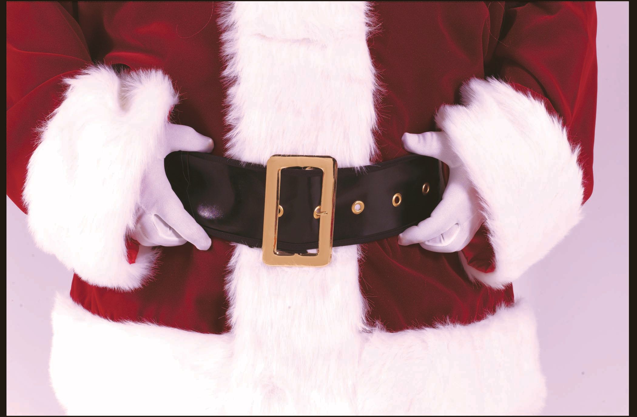 Santa Claus Buckle Belt, Black/Gold, One Size, for Christmas | Party City