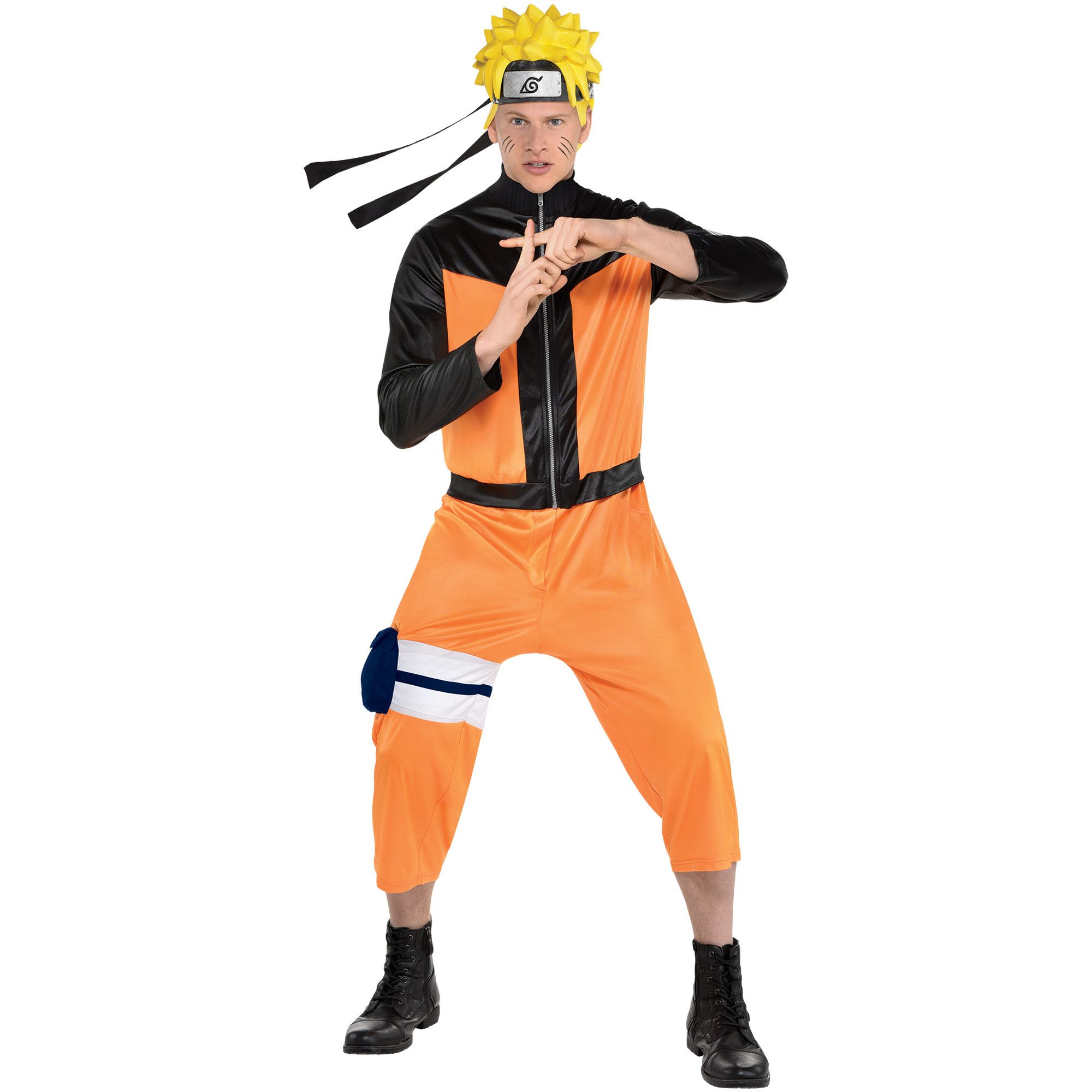 Men's Naruto: Shippuden Orange Anime Jumpsuit with Wig Halloween ...