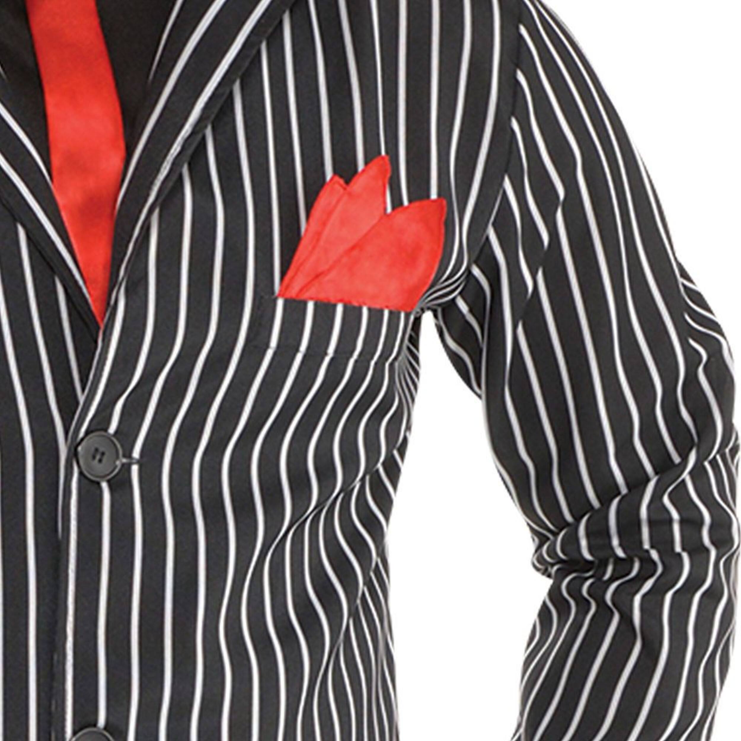 Men's Mob Boss Black/White Pinstriped Outfit with Jacket/Pant/Shirt ...