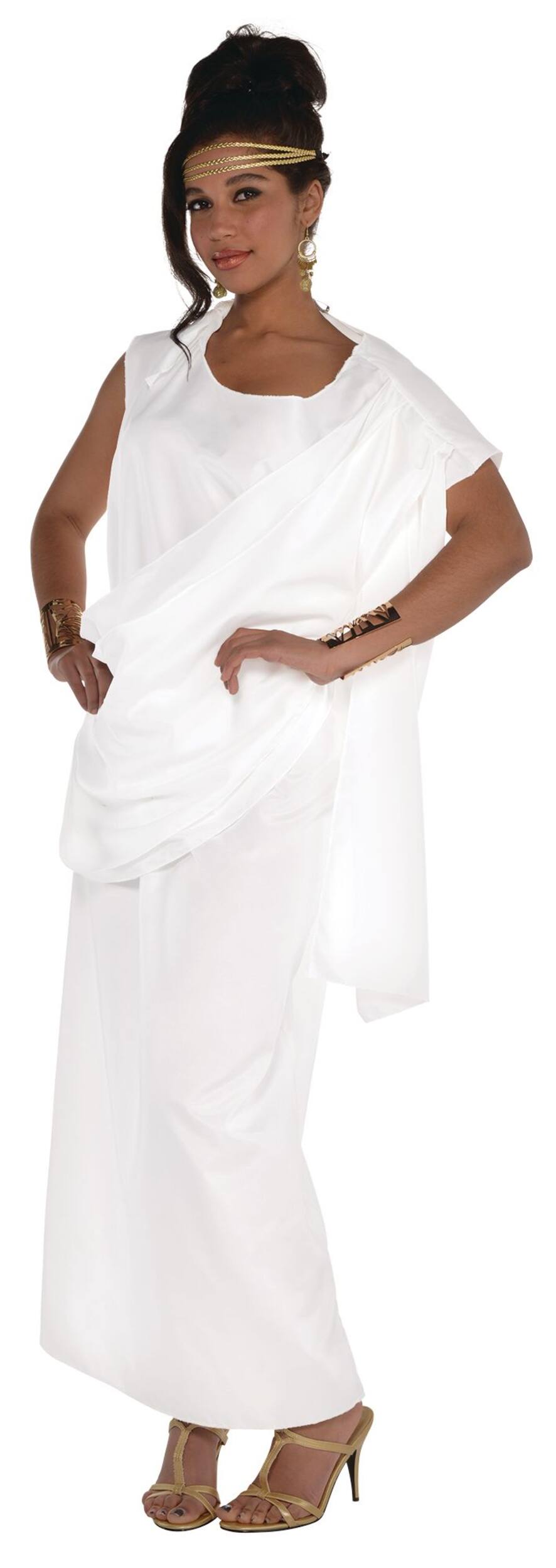 Adult Greek Drapped Toga, White, One Size, Wearable Costume Accessory ...