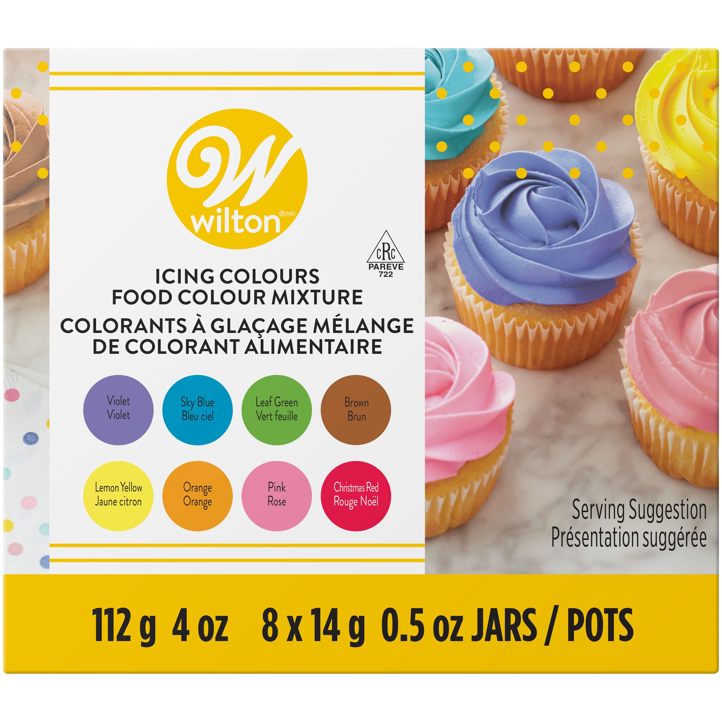 Wilton Edible Icing Food Colouring Kit, Multi-Coloured, 0.5-oz, 8-pk ...