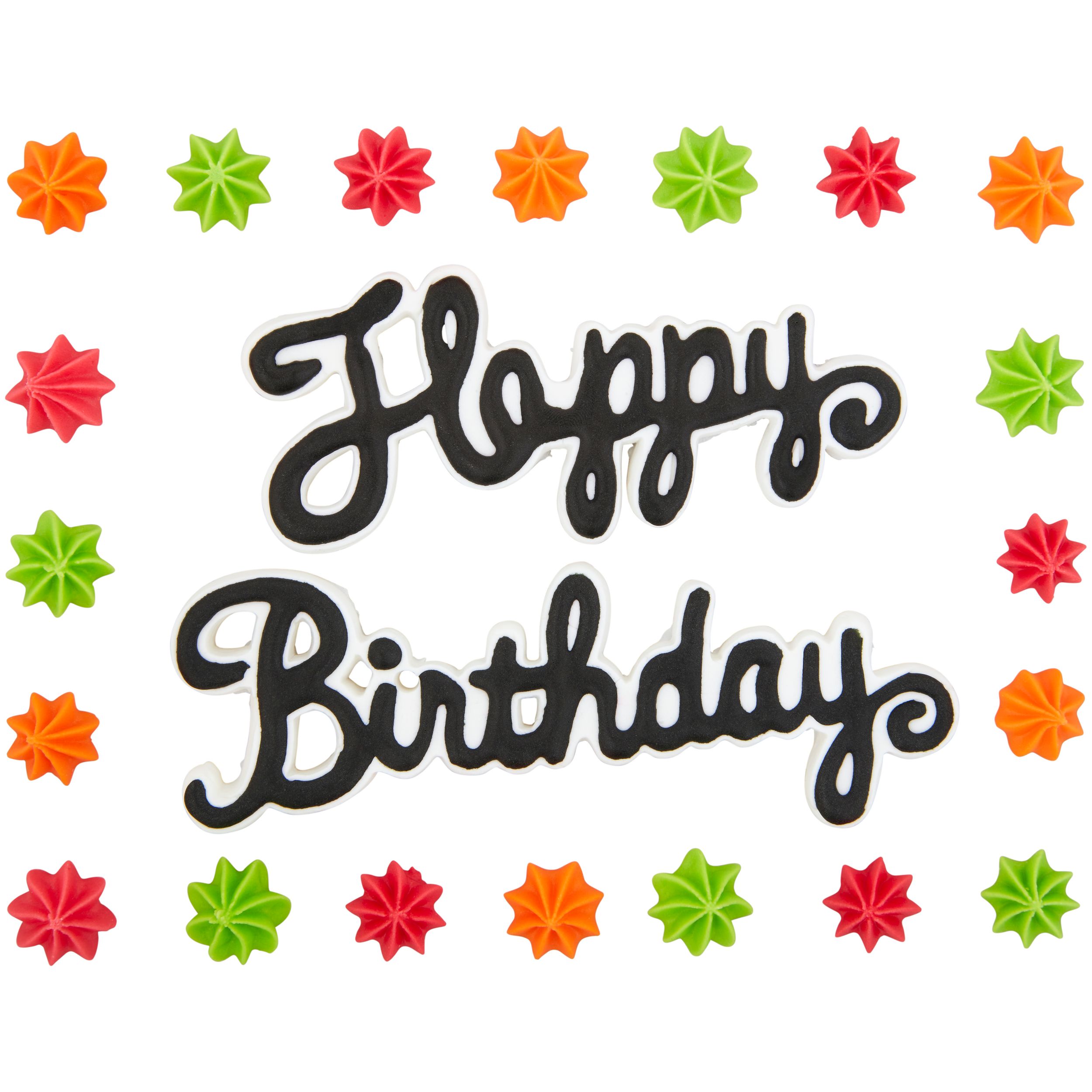 Wilton "Happy Birthday" Edible Letter Icing Decoration Sprinkles, Multi ...