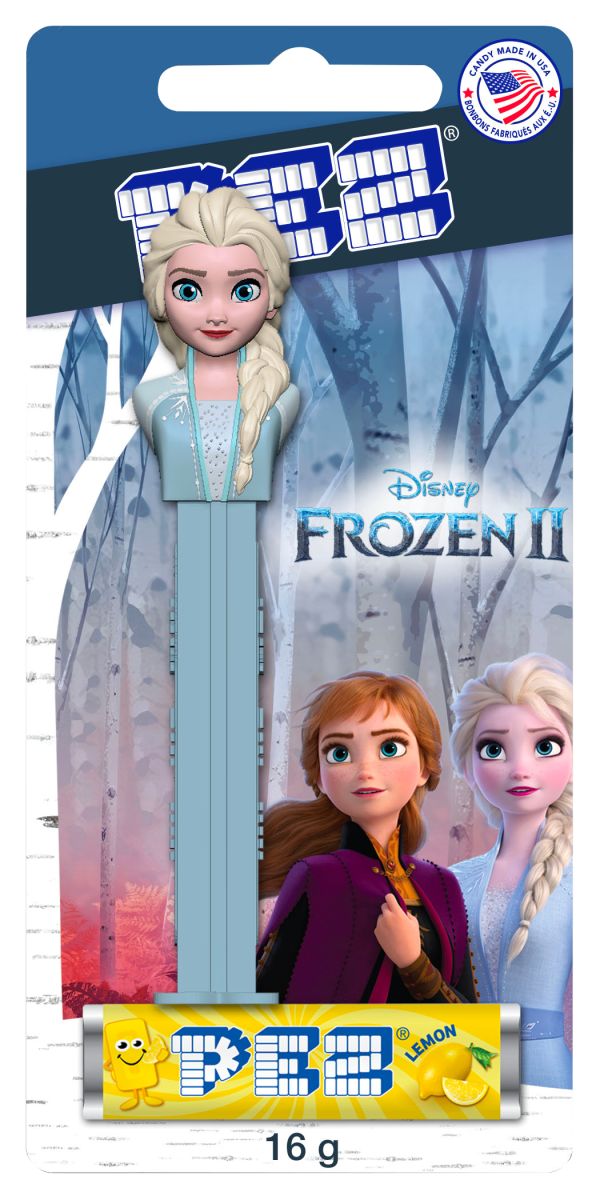 Disney Frozen Elsa PEZ Dispenser, Lemon, Blue, 16-g, Hard Candy, for ...