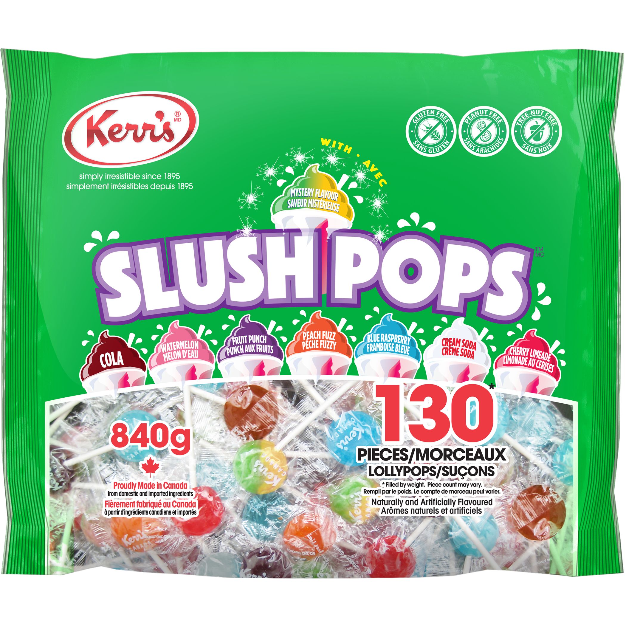 Slush Pops Lollipops, Assorted Slush Flavours, Multi-Coloured, 130-pk ...
