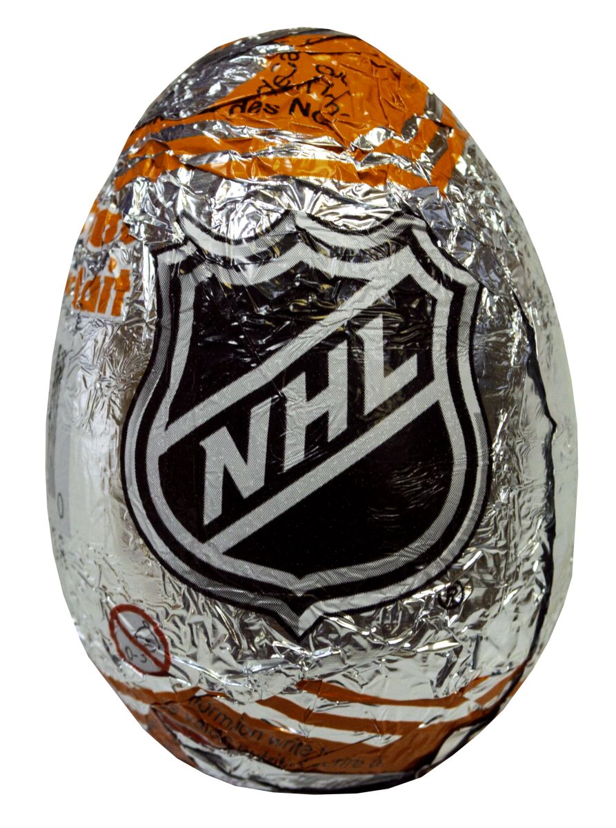 National Hockey League NHL Surprise Milk Chocolate Easter Egg, Silver ...