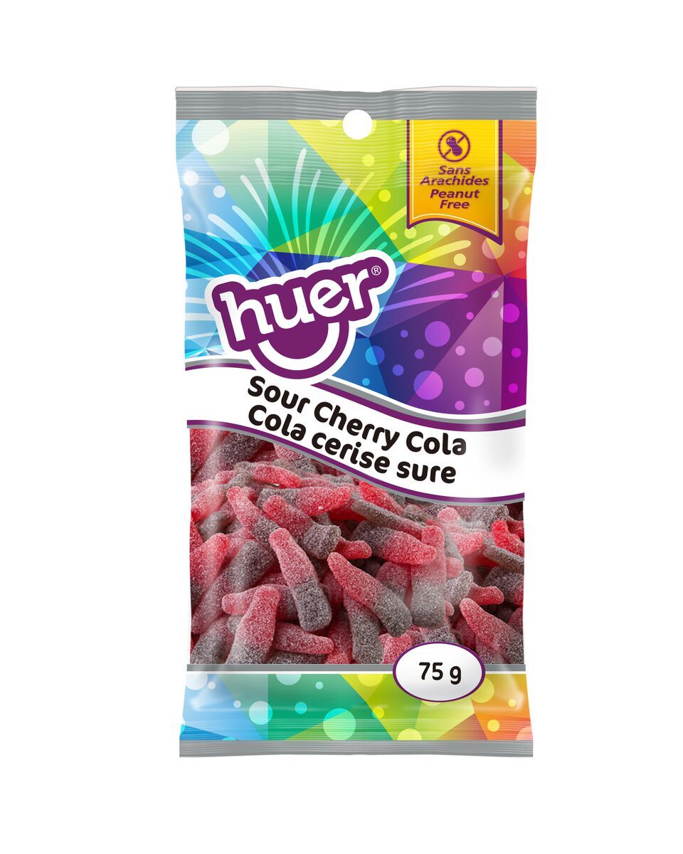 Sour Gummy, Cherry Cola, Red/Brown, 75-g, Chewy Candy, for Birthday ...
