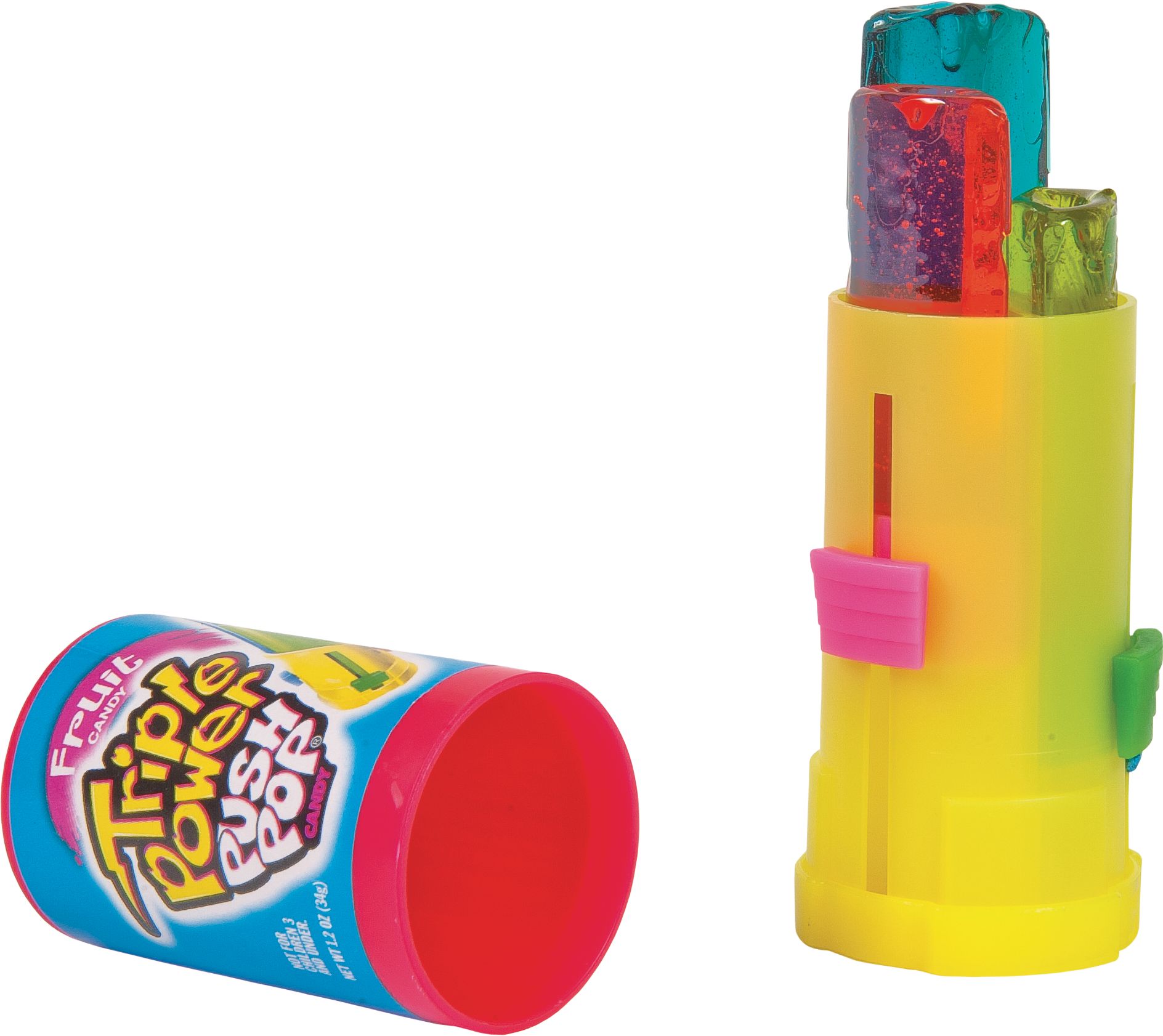 Topps Triple Power Push Pops, Assorted Fruits, Multi-Coloured, 34-g, Hard Candy, for Birthday ...