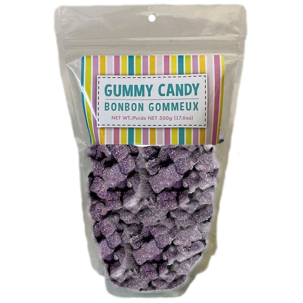 Gummy Bears, Grape, Purple, 500-g, Chewy Candy, for Birthday/Buffet ...