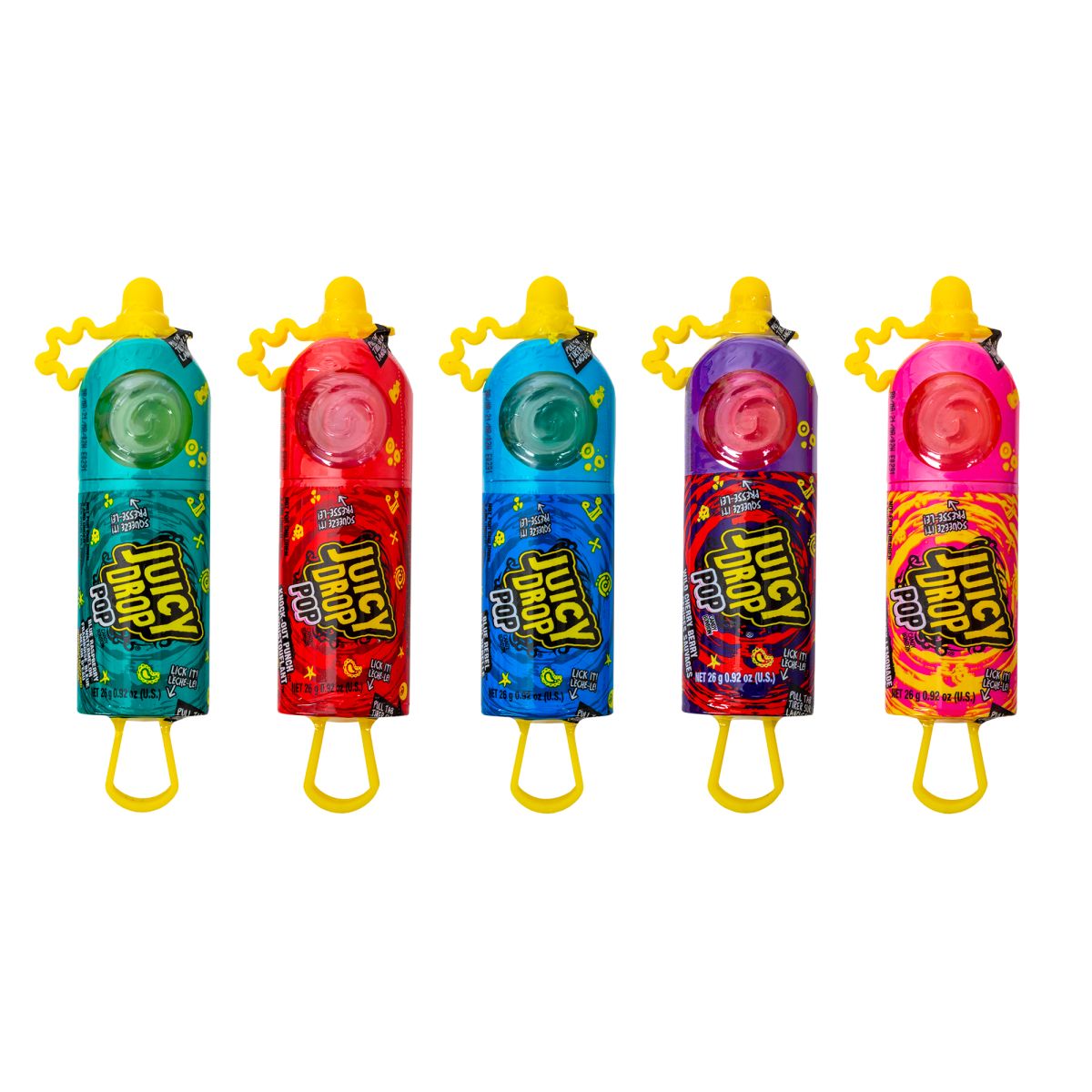 Topps Juicy Drop Pops, Assorted Fruits, Multi-Coloured, 26-g, Chewy ...
