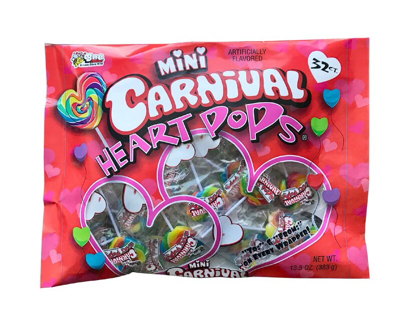 Mini Carnival Heart Pops, 383-g | Party City