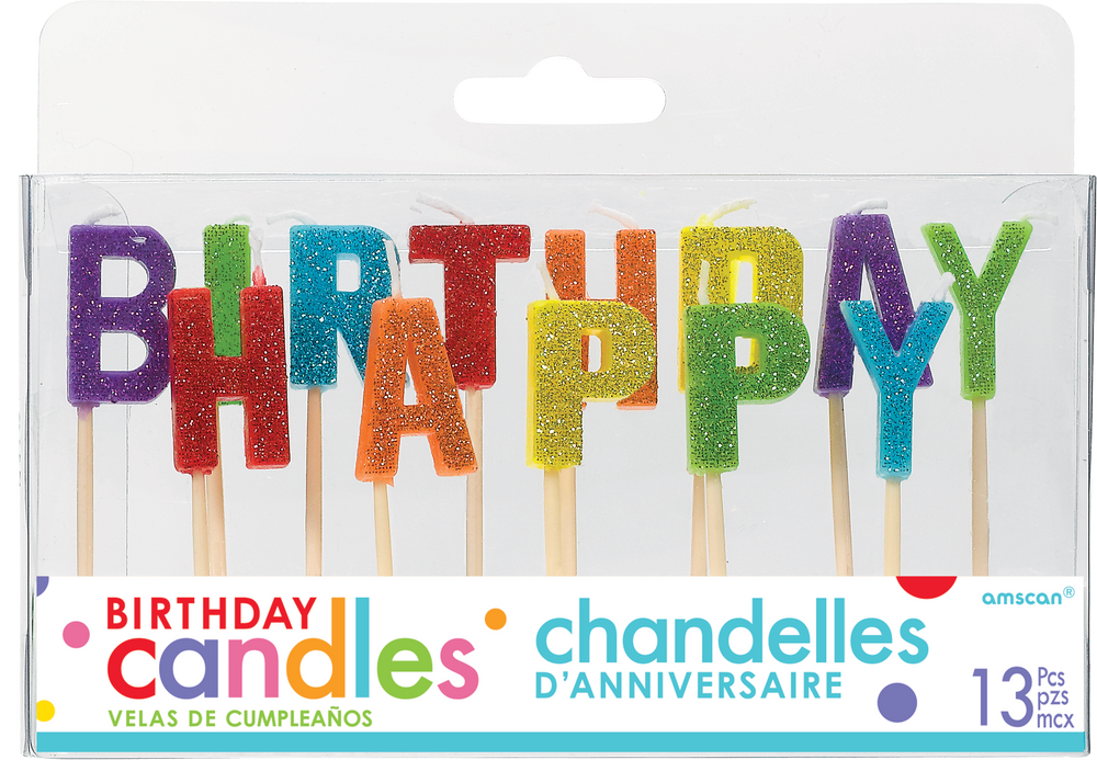 Glitter Rainbow Happy Birthday Toothpick Candle Set, 13-pc | Canadian Tire