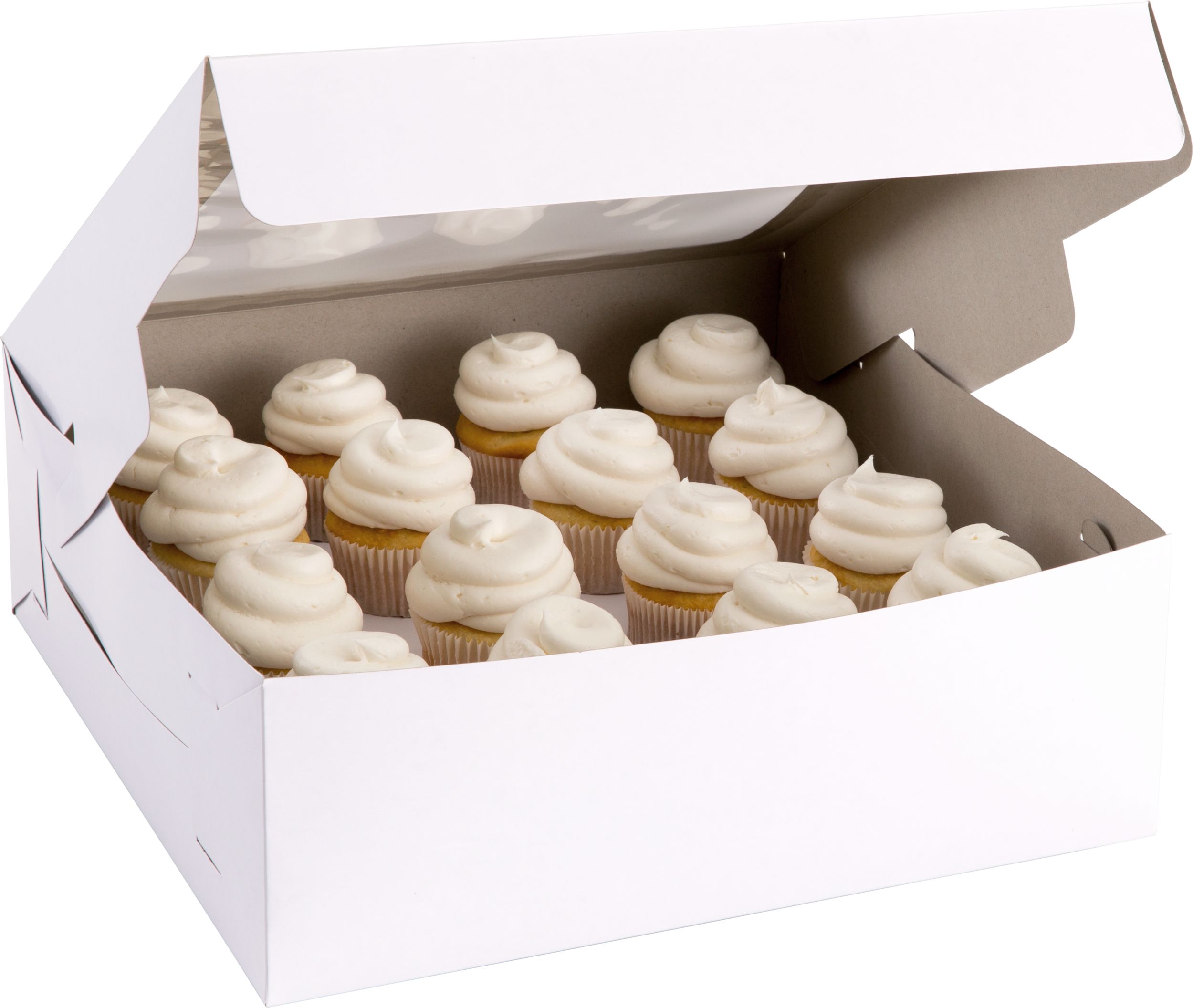Square Window Cake Treat Party Box, White, 14-in, for Carrying Cake ...