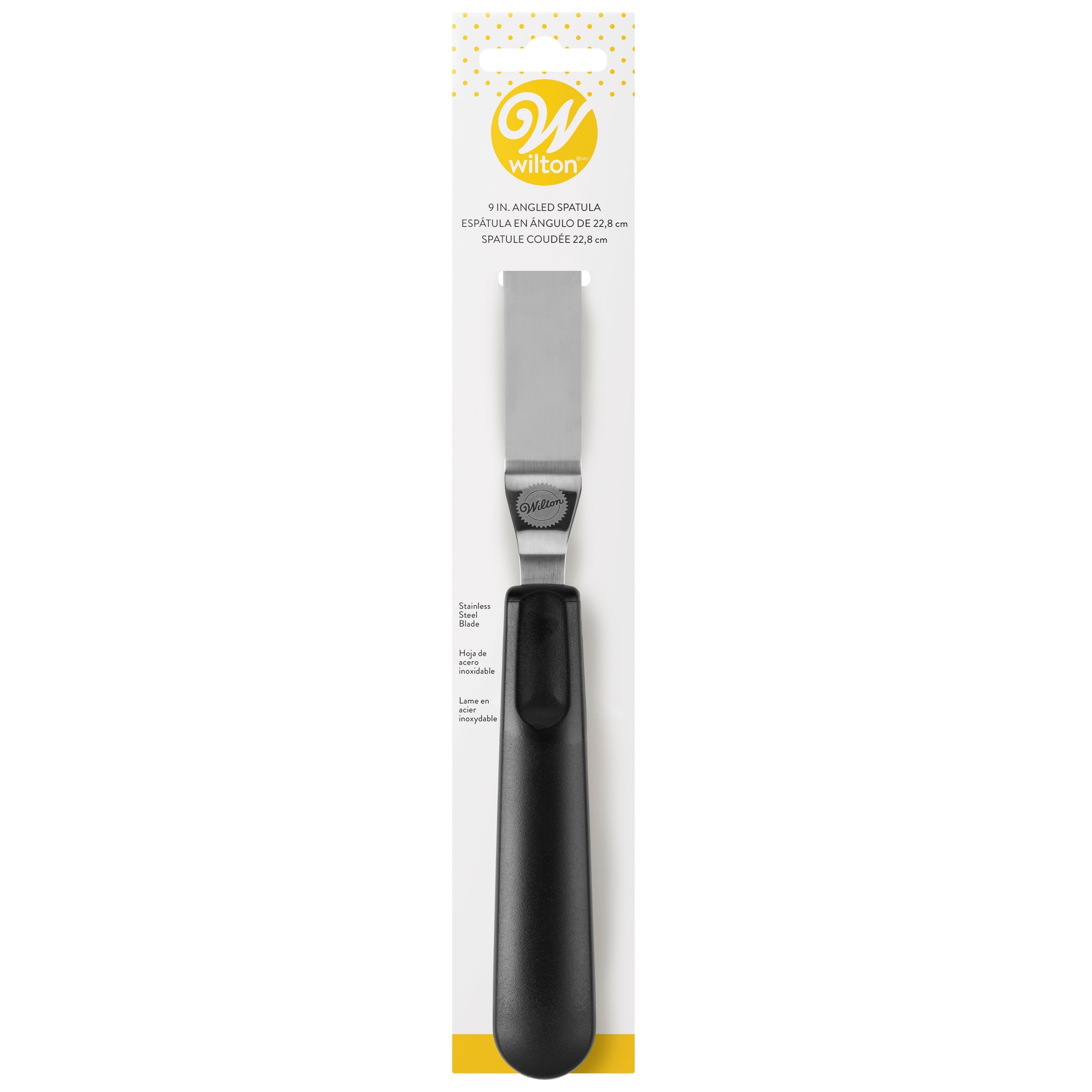 Wilton Angled Metal Spatula, Black/Silver, 9-in, for Baking/Cake ...