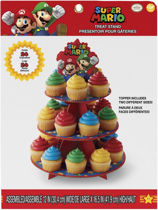 Nintendo Super Mario Bros Mario & Luigi 3-Tier Treat Stand, Red/Blue, 11.7x14-in, for Treat ...