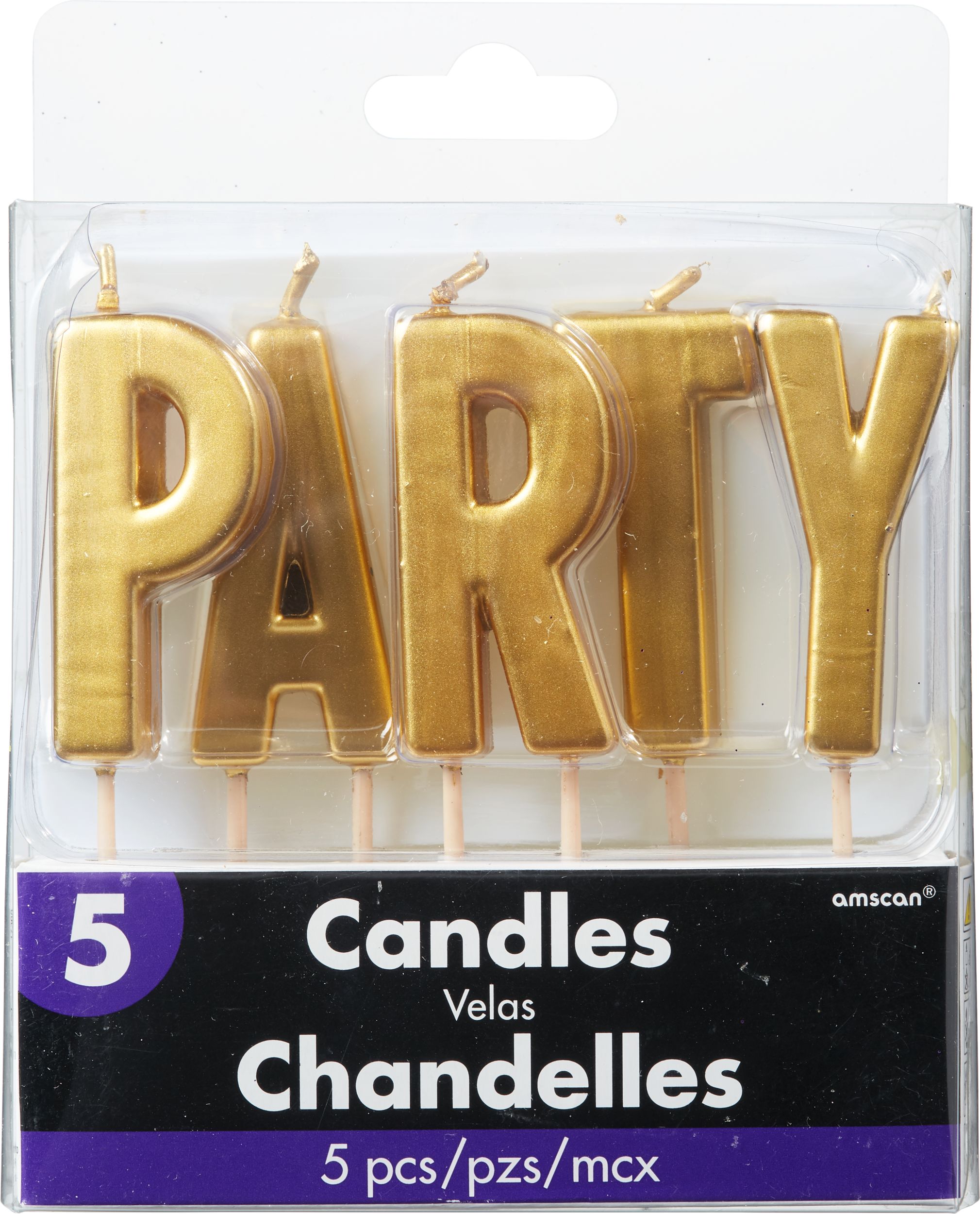 Party Toothpick Candle Set, Gold, 5-pc | Party City