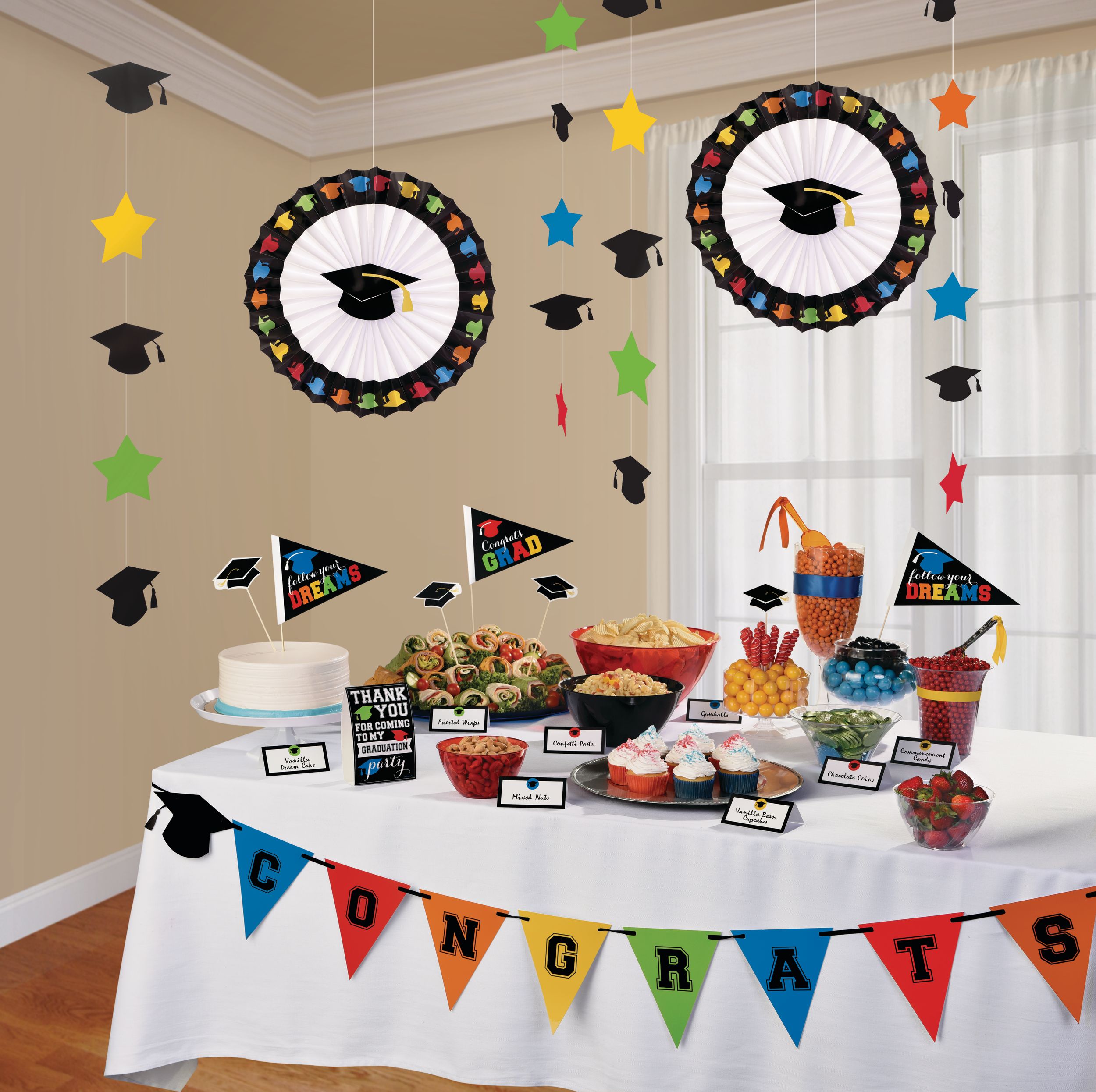 Multi-Colour Graduation Buffet Decorating Kit, 23-pc | Party City