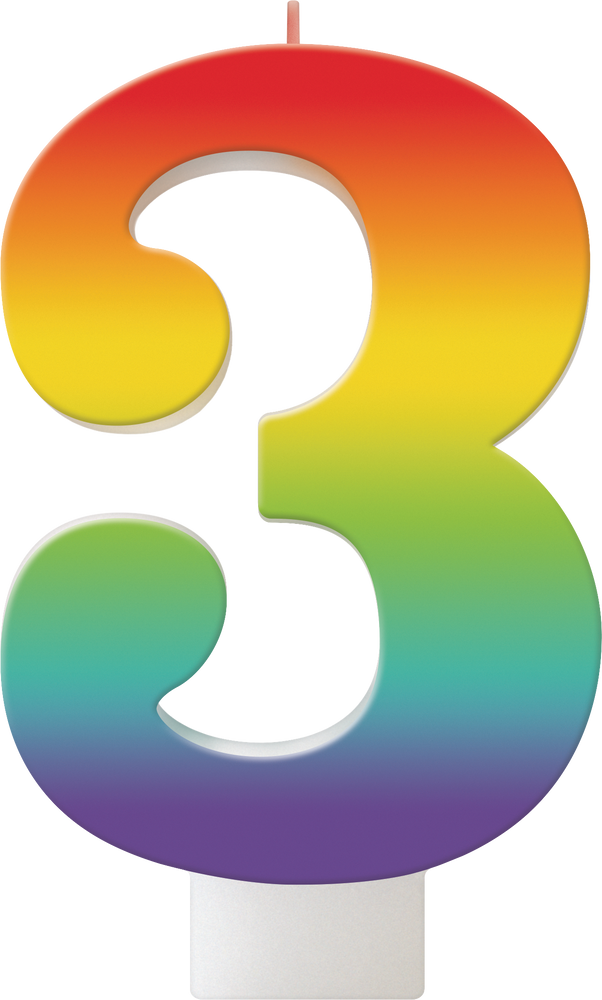 Rainbow Number 3 Birthday Candle | Canadian Tire