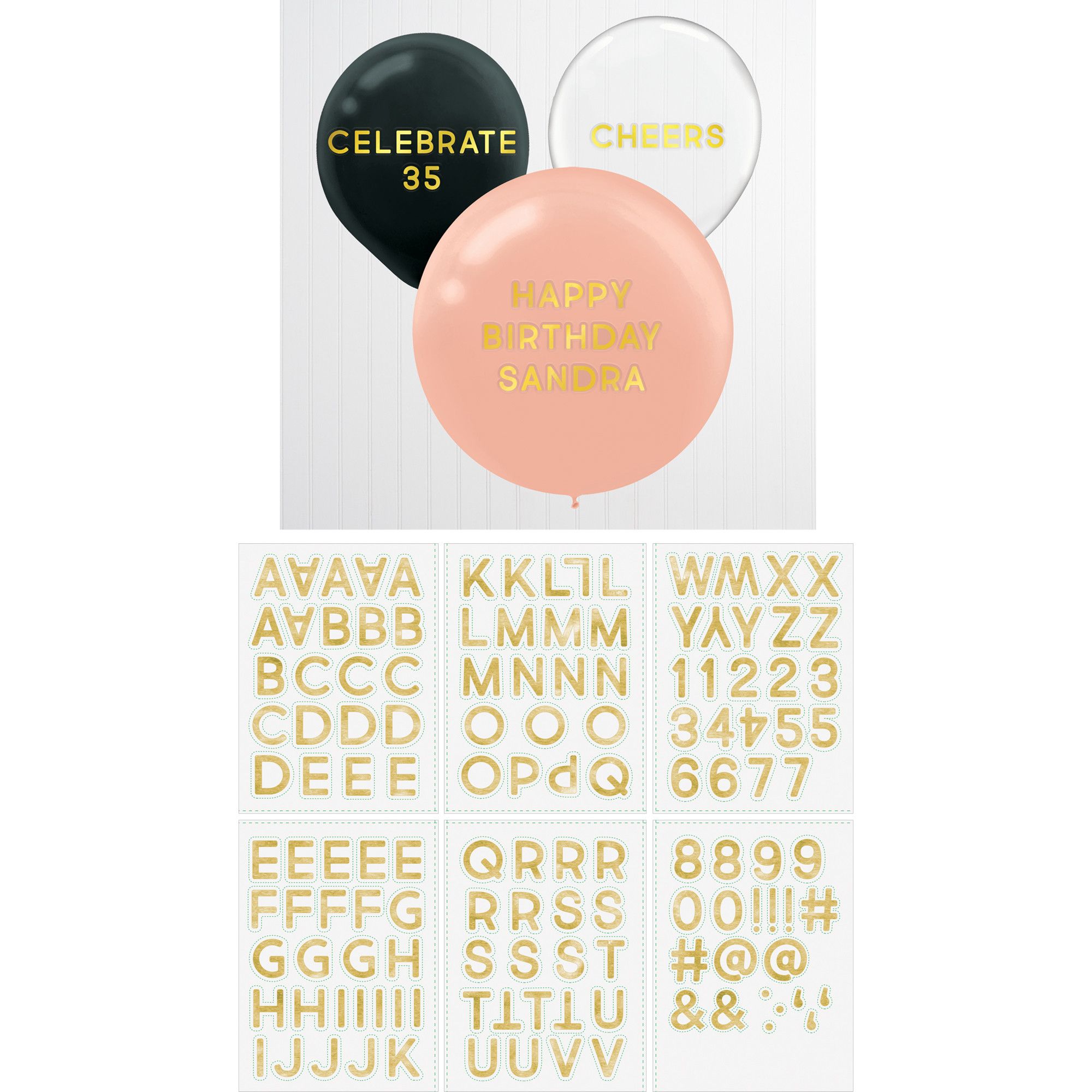 Gold Balloon Stickers, 133-pk | Party City