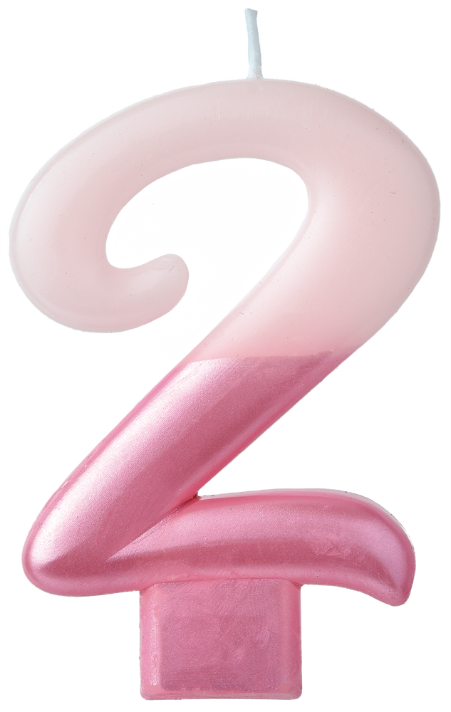Metallic Dipped Pink Number 2 Birthday Candle, 3.3-in | Canadian Tire