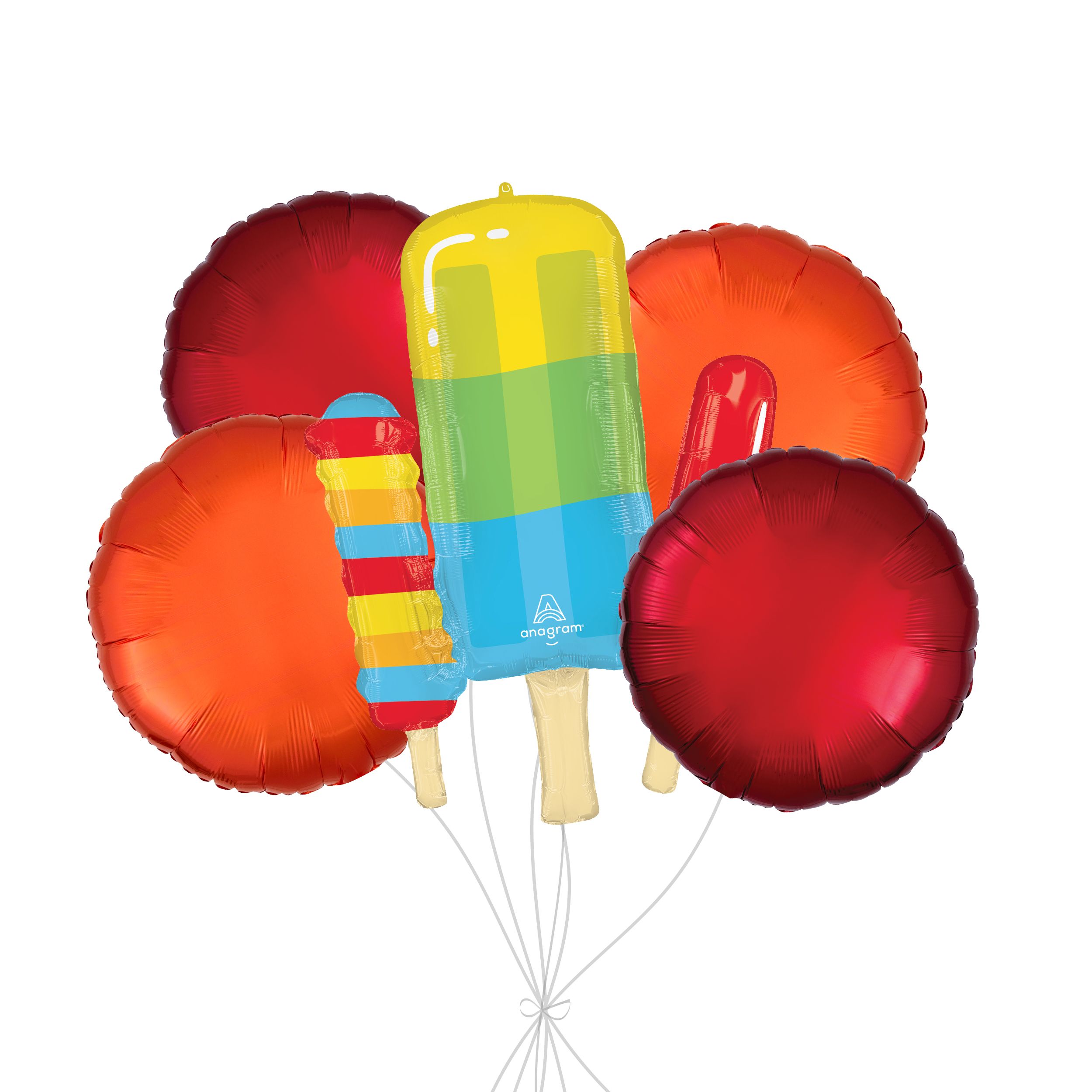 Pool Party Popsicle Supershape Balloon Bouquet with Round Foil Balloons ...