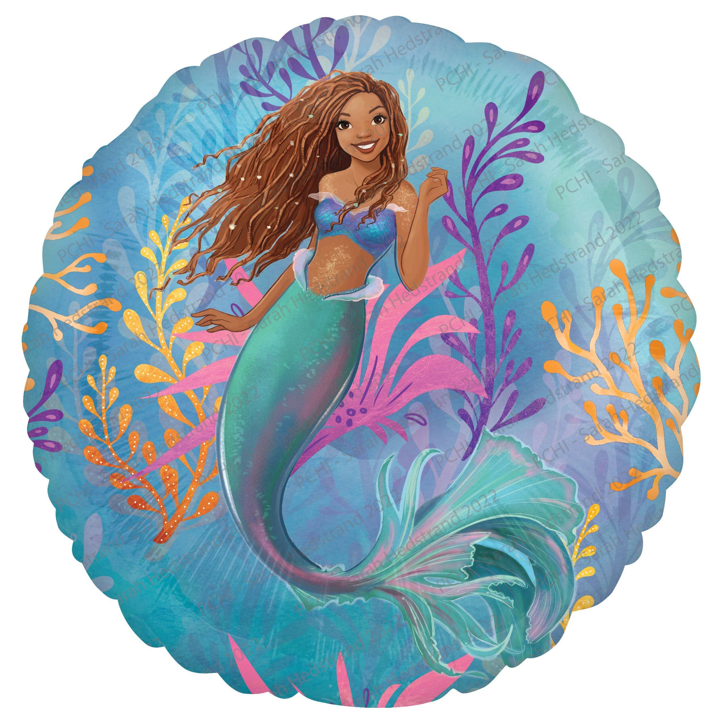 Disney The Little Mermaid Ariel Round Satin Foil Balloon, Blue, 28-in ...