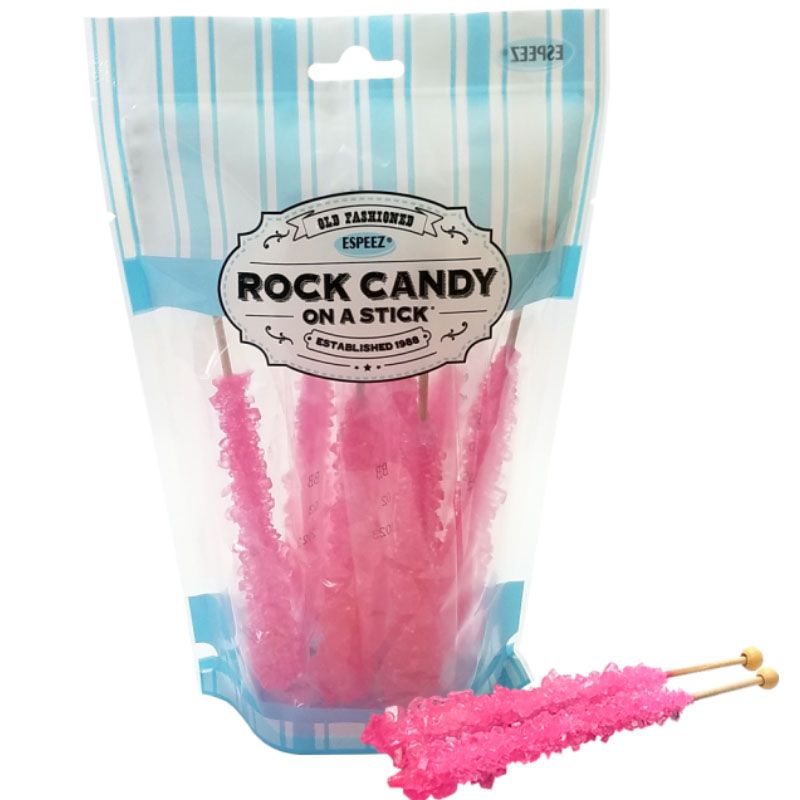 Rock Candy Crystal Stick, Cherry, Pink, 8-pk, Hard Candy, for Gender ...