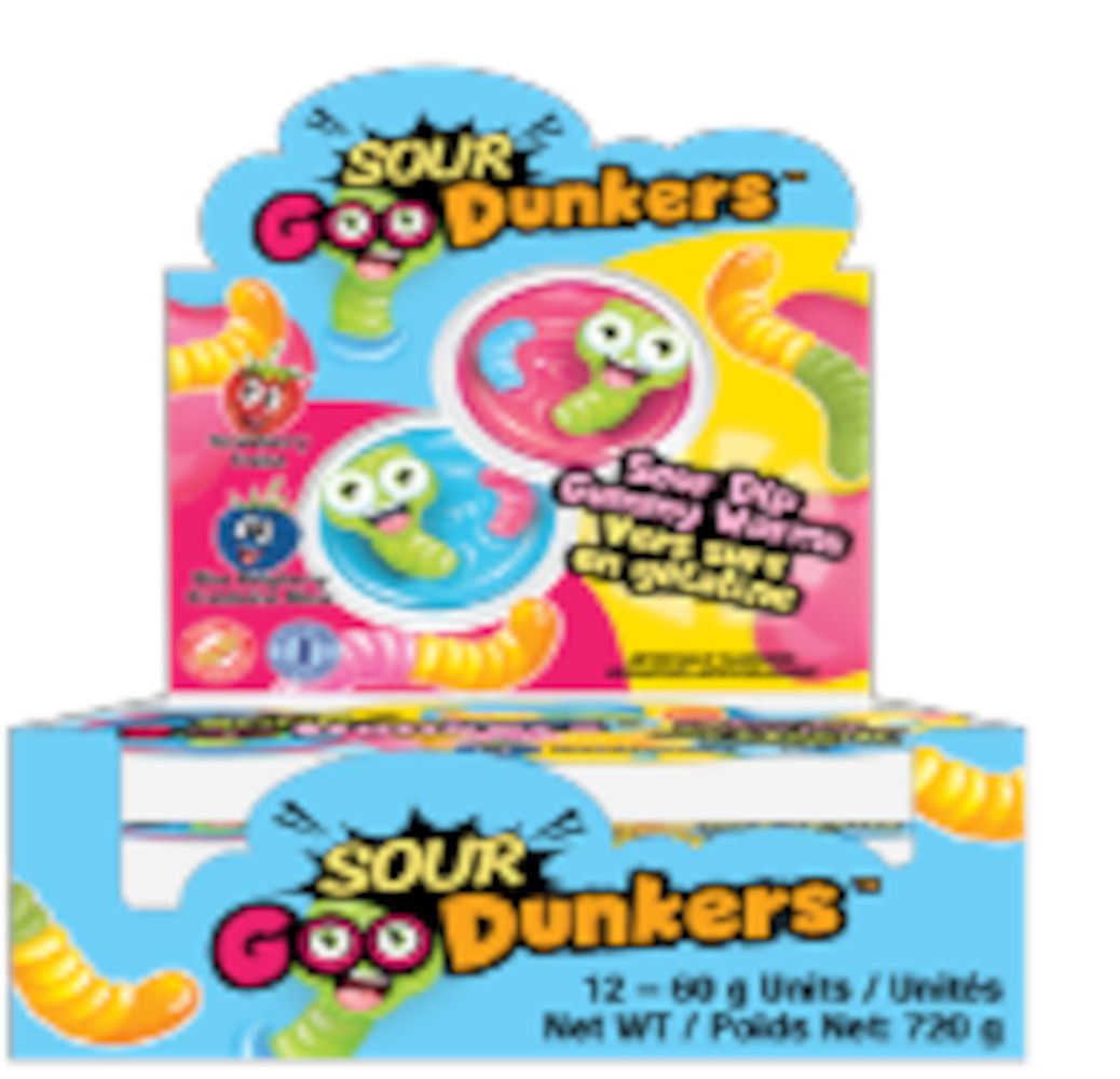 Vers gélifiés avec trempette sure Sour Goo Dunkers, 60 g | Party City