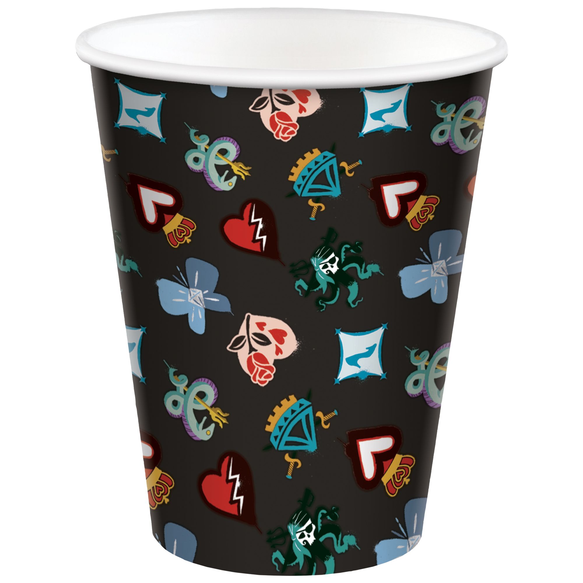 Disney Descendants Disposable Paper Cup, Blue/Red/Yellow, 9-oz, for ...