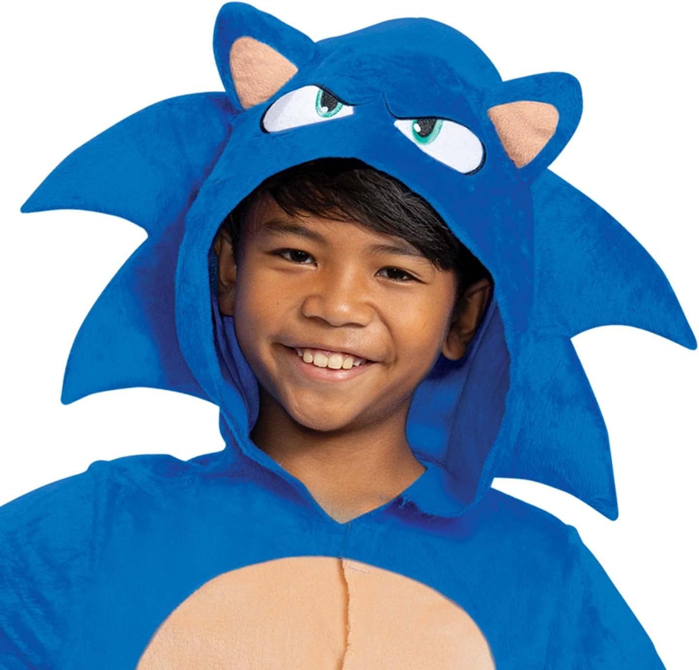 Kids Sonic the Hedgehog Sonic Blue Jumpsuit with Hood Halloween Costume Assorted Sizes Party City