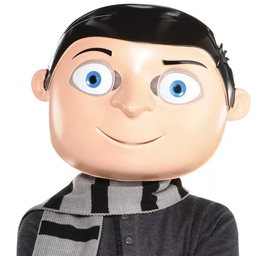 Minions 2 Gru Mask & Scarf Set, Black/Grey, One Size, 2-pk, Wearable ...