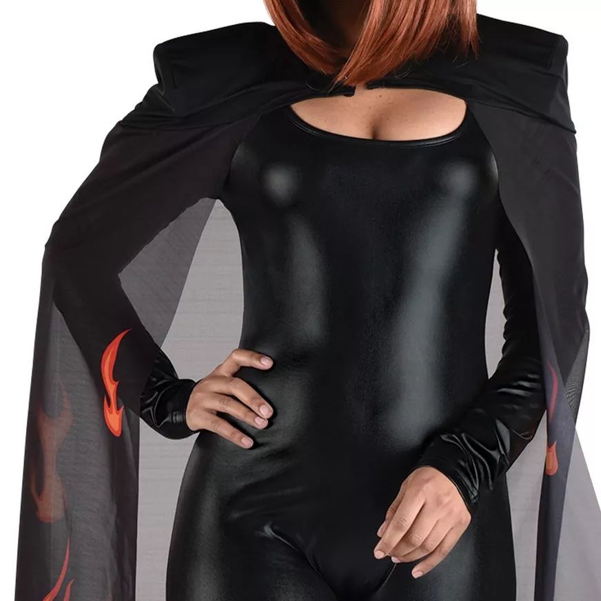 Adult Sheer Flame Fire Cape, Black/Orange, One Size, Wearable Costume ...