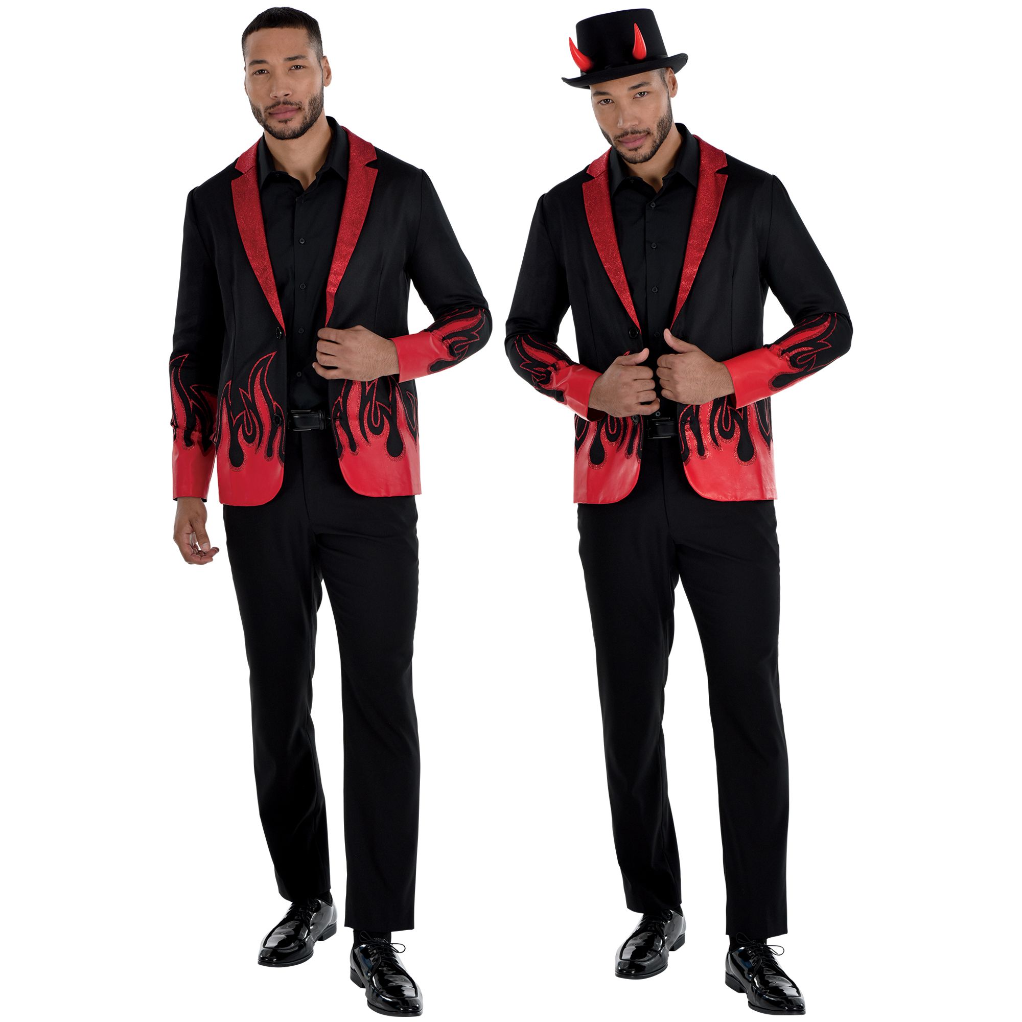 Men's Devil Suit Jacket Costume, Black/Red | Party City