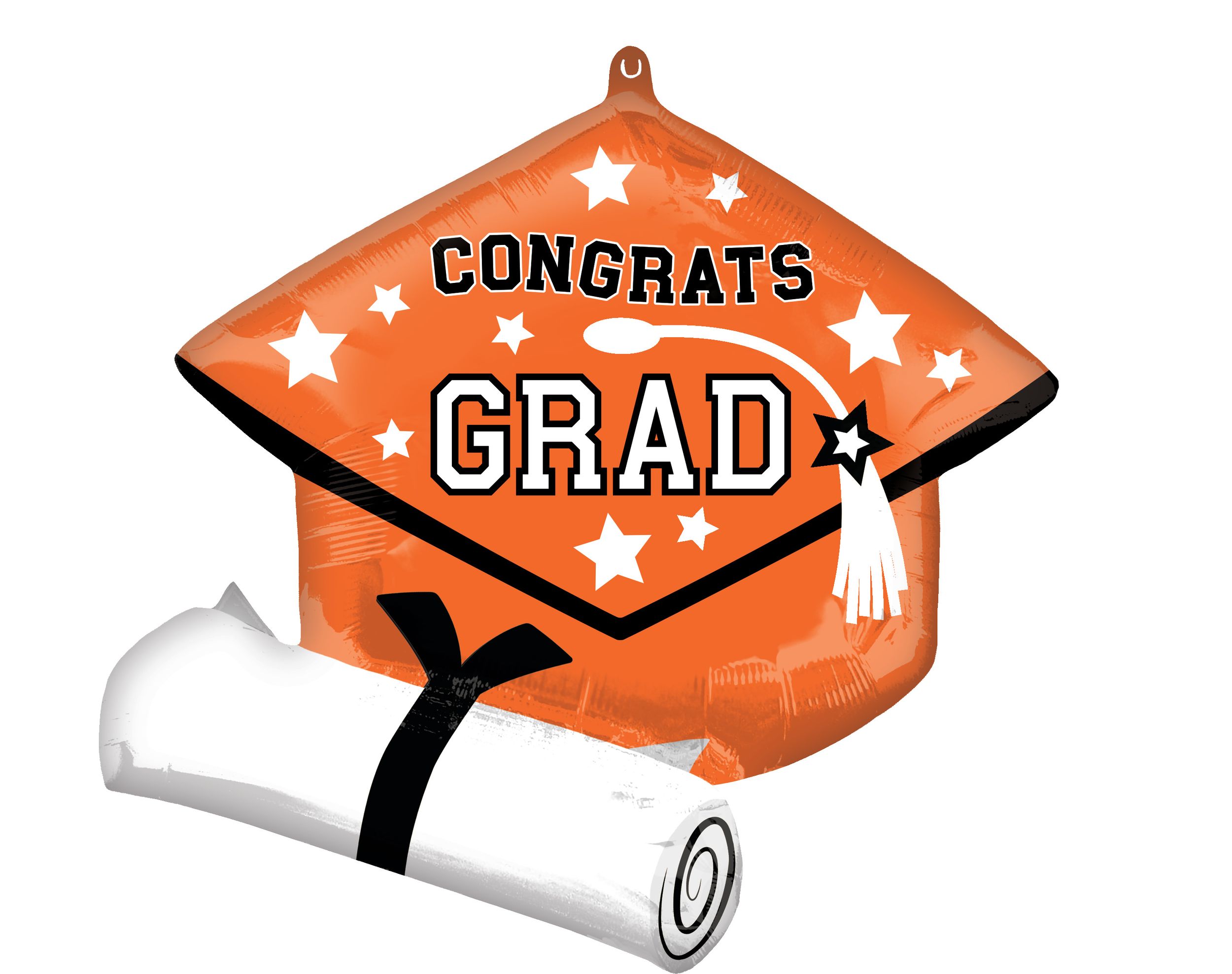 School Colours "Congrats Grad" Graduation Cap Satin Foil Balloon ...