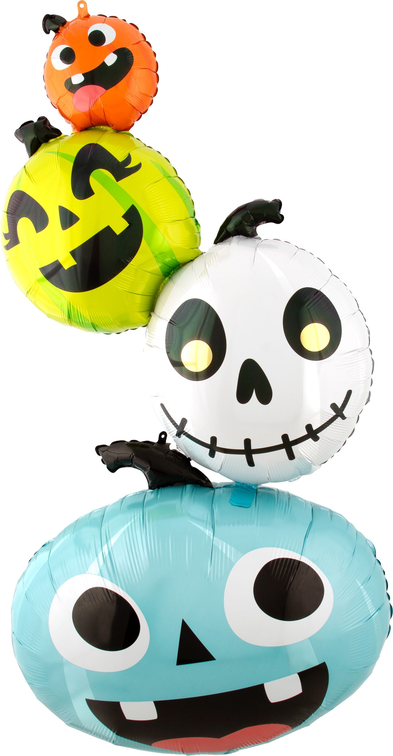 Jack-O'-Lantern Pumkin Satin Foil Balloon Stacker, Blue/Orange/White ...