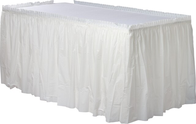 Jupe de table en plastique réutilisable pour fêtes d'anniversaire, fête ...