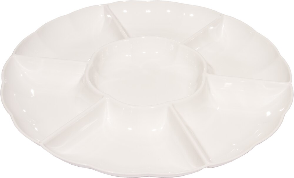 Scalloped Plastic Sectional Platter, Birthday, Party, Anniversary ...