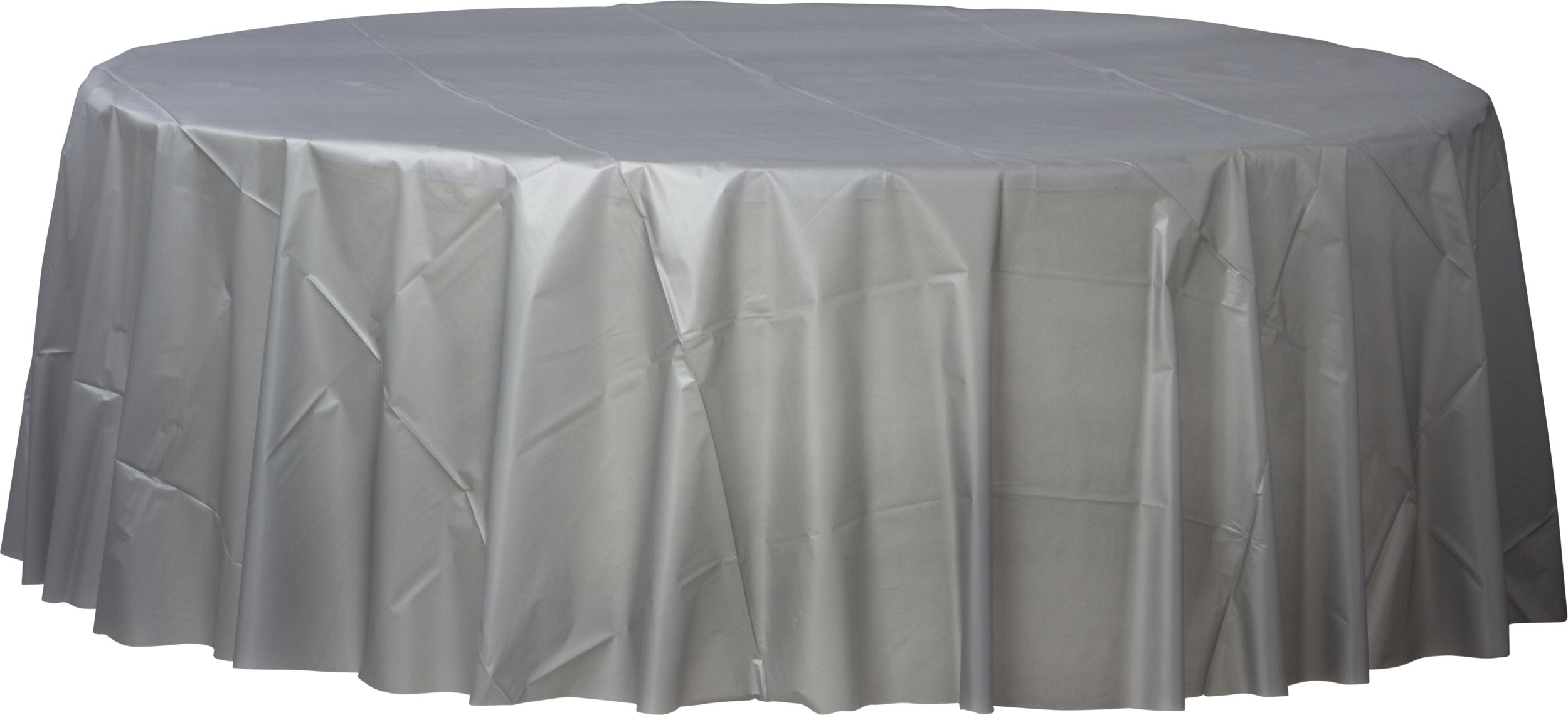 Silver Plastic Round Table Cover | Party City