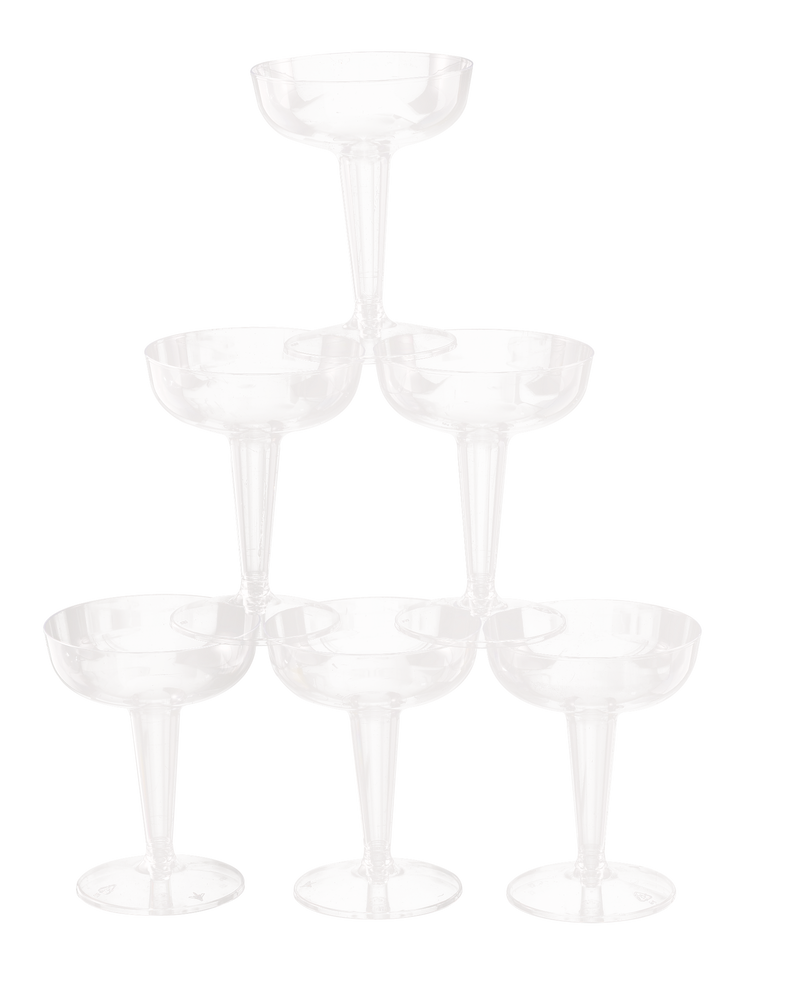 Big Party Plastic Champagne Coupe Glasses Birthdays Showers More Clear 4 Oz 40 Pk