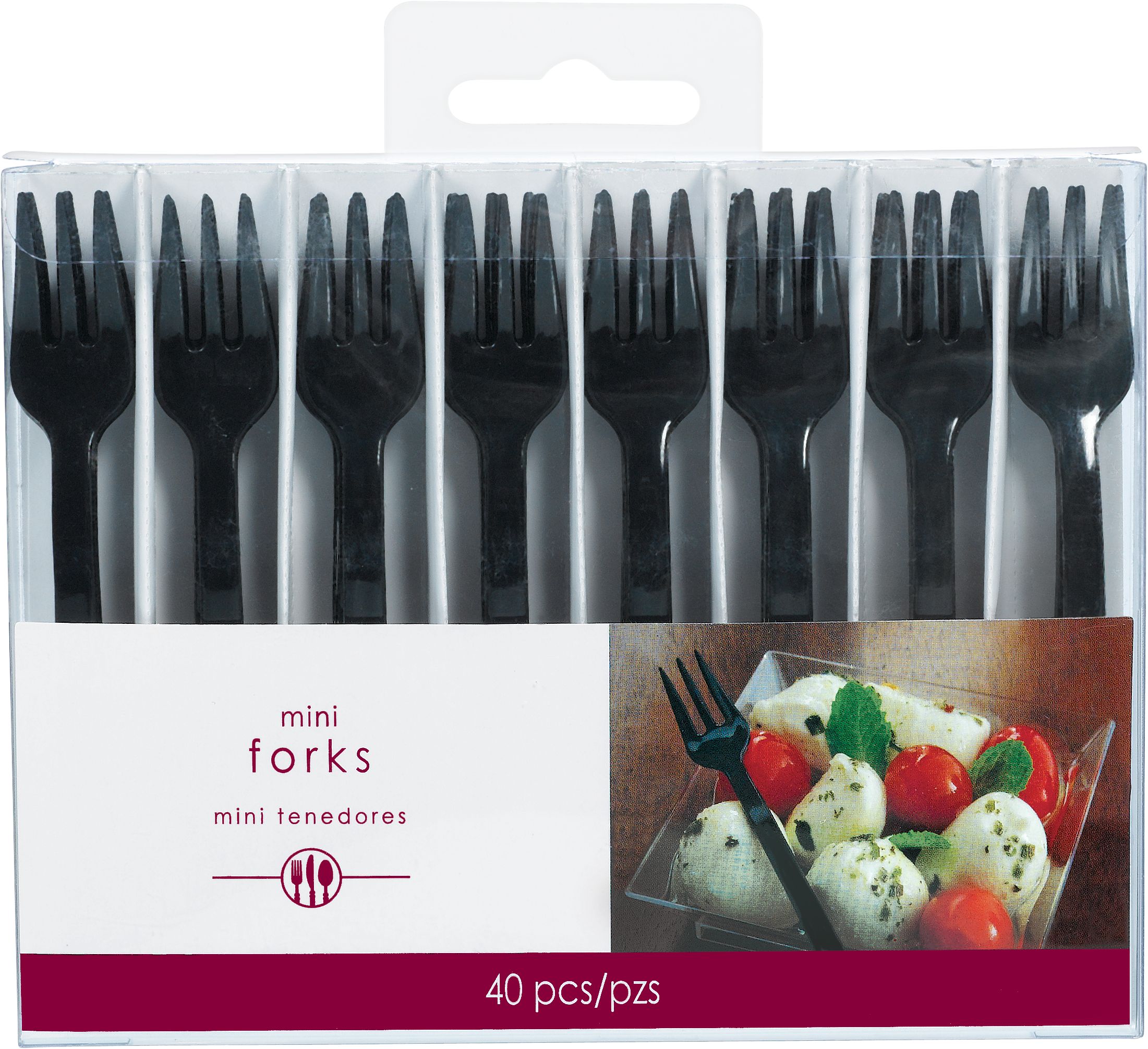Mini Plastic Forks for Birthday, Party, Anniversary, Black, 40-pk ...