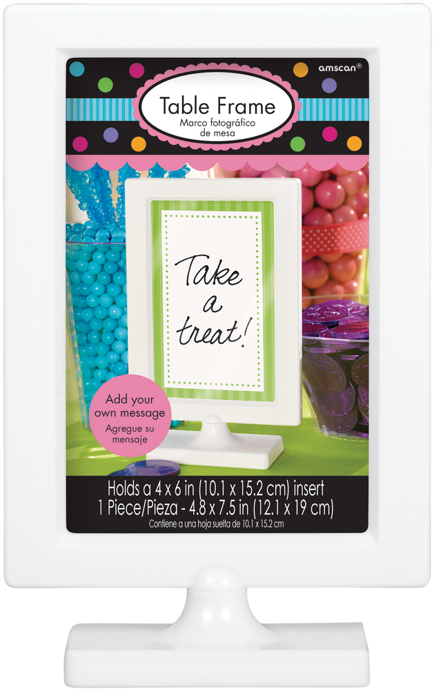 Customizable Plastic Table Sign for Birthday, Party, Anniversary, White ...