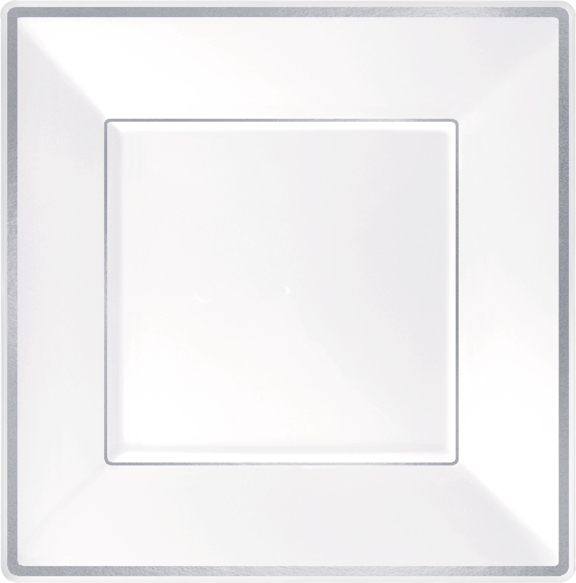 Square Bordered Trimmed Plastic Reusable Dinner Plates, Assorted ...