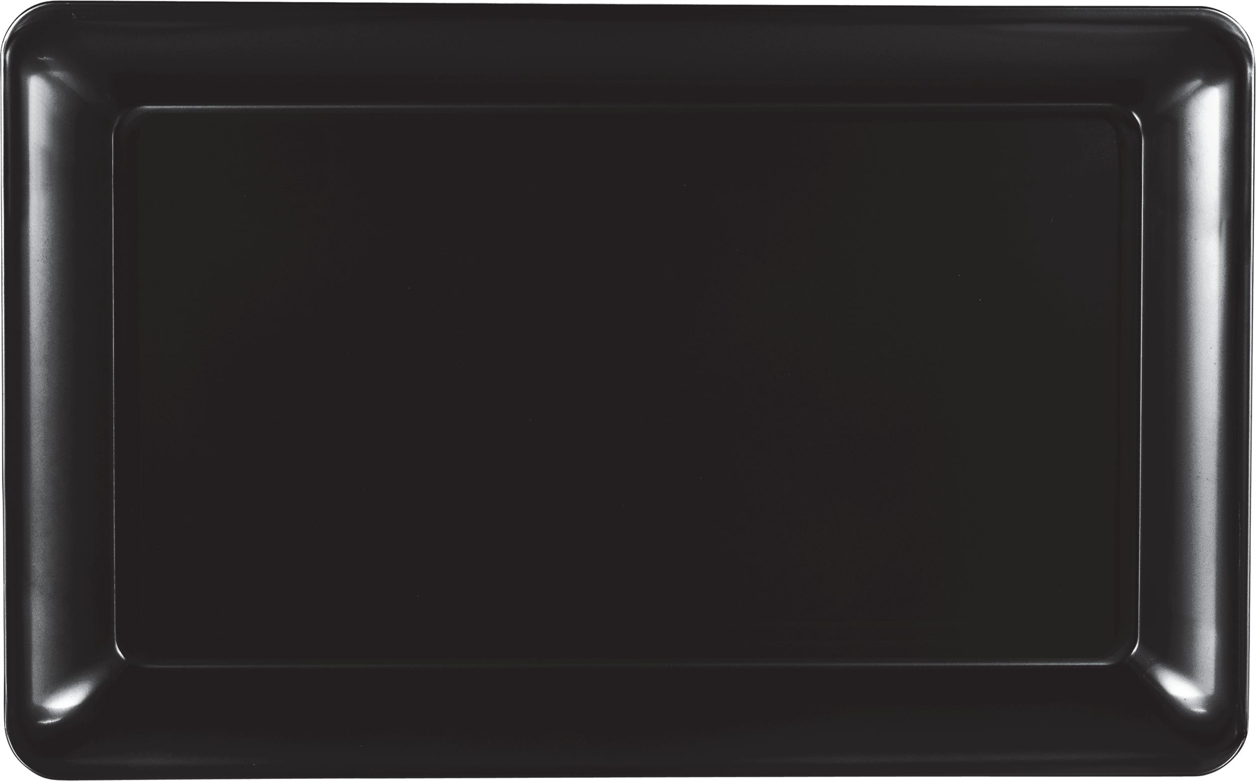 Rectangle Plastic Reusable Serving Platter, Black, 18-in, for Christmas ...