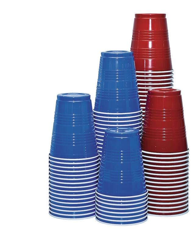 Big Party Pack Plastic Reusable Cups, Assorted Colours, 16-oz, 50-pk ...