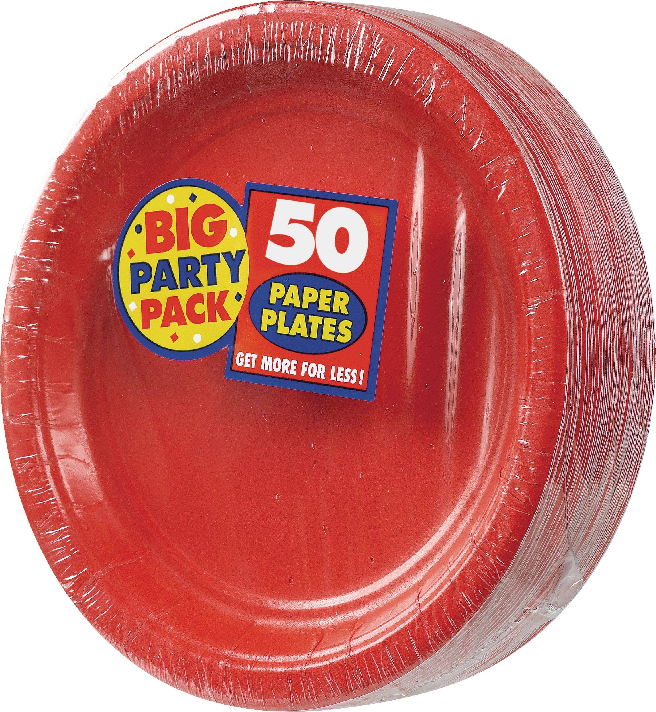 Big Party Pack Round Paper Disposable Lunch Plates, Assorted Colours, 9 ...