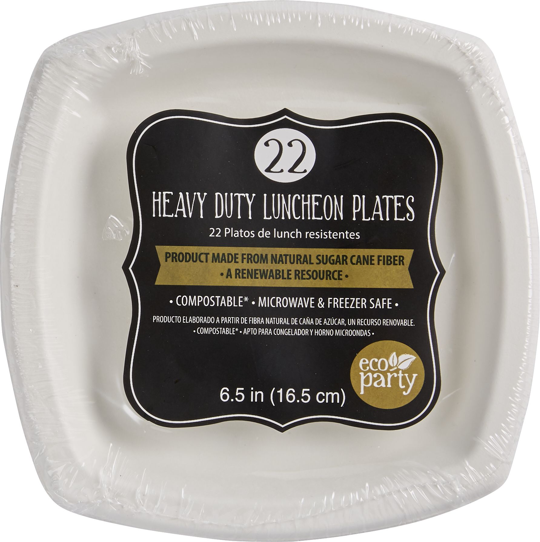 Eco-Friendly White Sugar Cane Square Dessert Plates, 22-pk | Party City